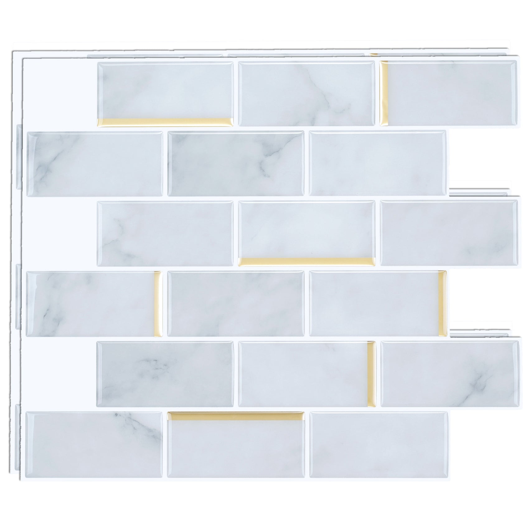 Mosaic Tile Peel and Stick Wall Tile Modern Style Wallpaper with Square ...
