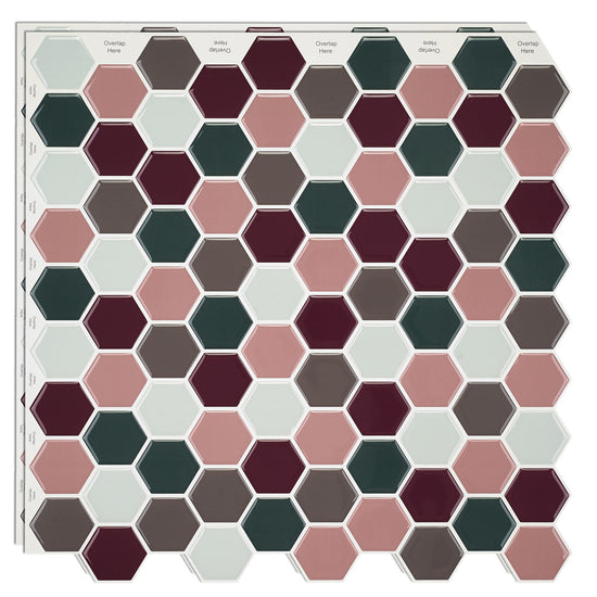 Mosaic Tile Peel and Stick Wall Tile Modern Style Wallpaper with Square ...