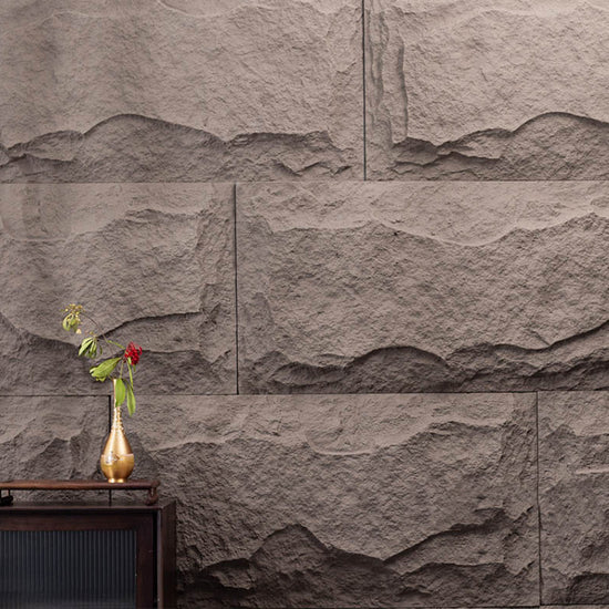 Rectangular Ceramic Textured Straight Edge Singular Tile Stacked Stone ...
