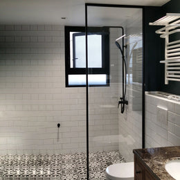 Tempered Glass Fixed Shower Screen with Extremely Narrow Stainless ...