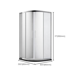 Rounded Shower Enclosure Double Sliding Corner Shower Enclosure - Clearhalo