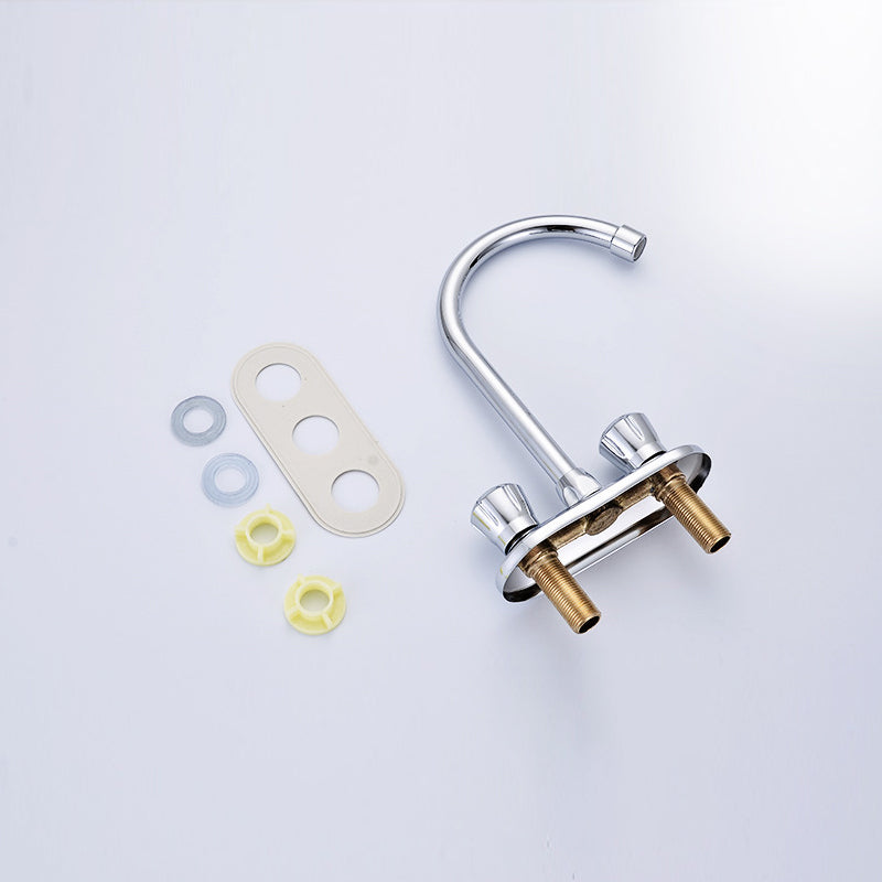 Modern Deck Mounted Double Handles Kitchen Faucet Metal Faucet in ...