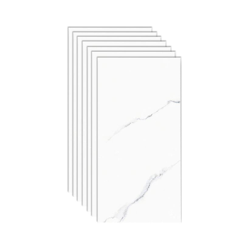 Rectangular White Tile Modern Straight Edge Polished Wall Tile - Clearhalo