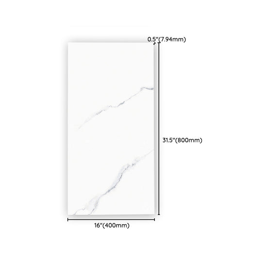 Rectangular White Tile Modern Straight Edge Polished Wall Tile - Clearhalo