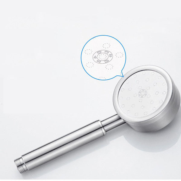 Classic Shower Head Round Metal Handheld Shower Head in Silver - Clearhalo