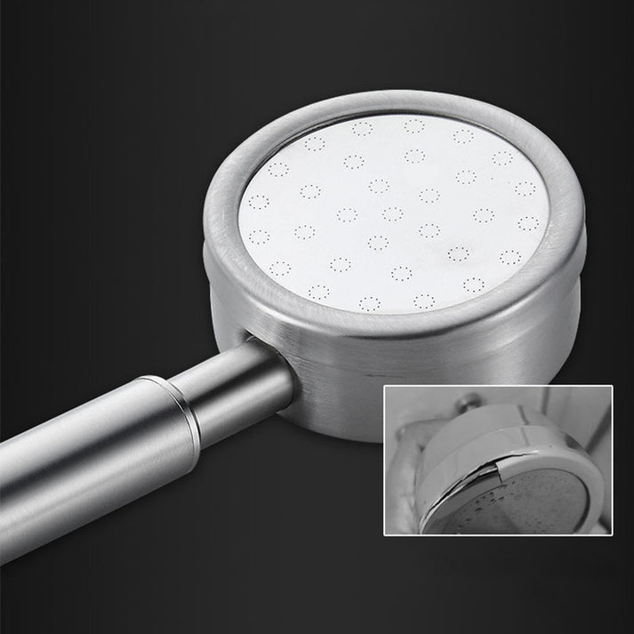 Classic Shower Head Round Metal Handheld Shower Head in Silver - Clearhalo