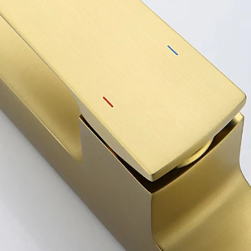 Lever Handles Basin Lavatory Faucet Modern Vanity Sink Faucet - Clearhalo