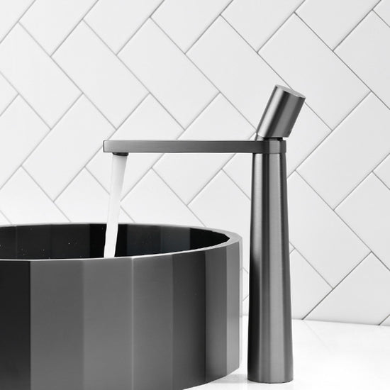 Knob Handle Square Sink Faucet Brass Bathroom Sink Faucet with 1 Hole ...