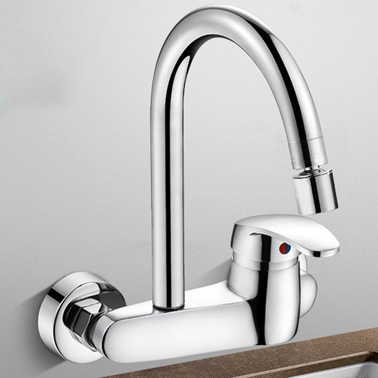 Contemporary Wall Mounted Pot Filler Faucet High Arch Swivel Spout 2 ...