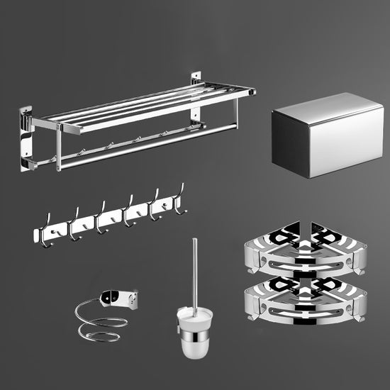 Modern Bath Hardware Set Silver Bathroom Accessories Hardware Set ...