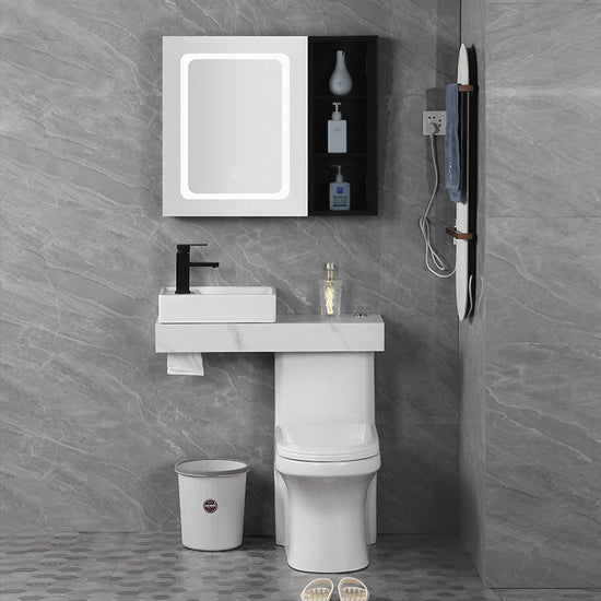 Contemporary Ceramic Flush Toilet White Floor Mounted Urine Toilet with ...