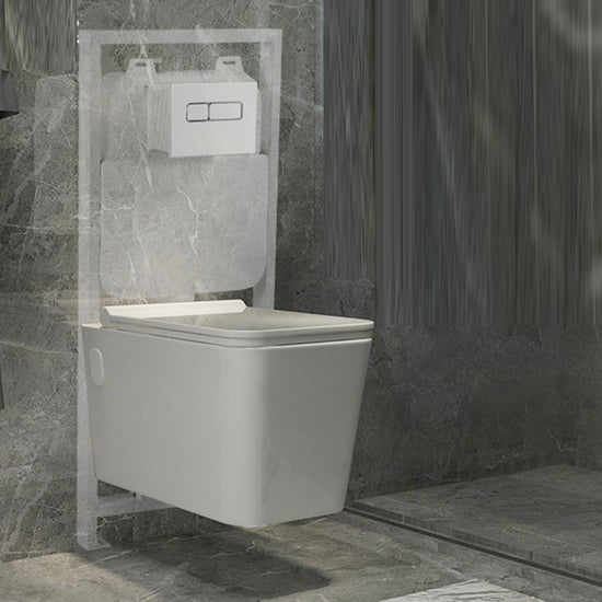 Modern Ceramic Flush Toilet White Wall Hung Toilet Bowl for Washroom ...