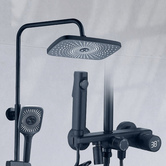 Temperature Control Shower System Valve Included Brass Wall Mounted ...