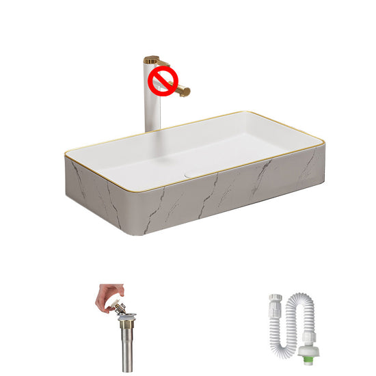 Rectangular Trough Sink Modern Simple Porcelain Trough Bathroom Sink ...