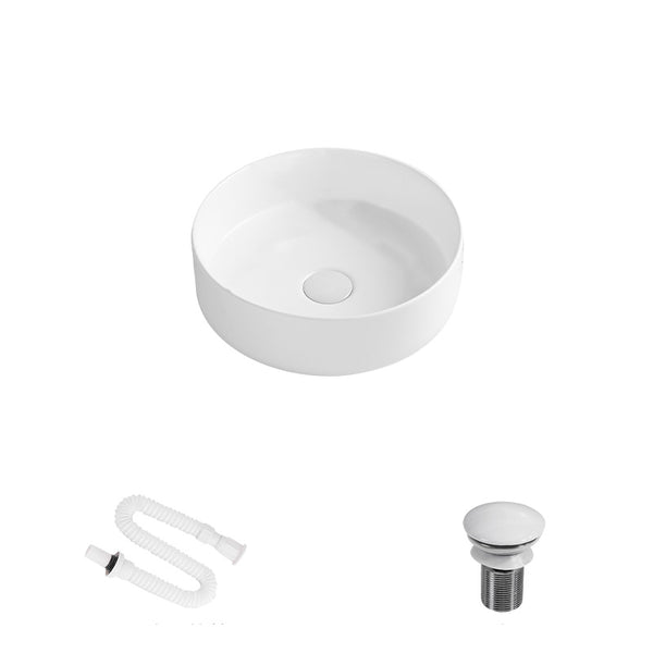 Modern Round Wash Stand Ceramic Table Installation Bathroom Sink ...