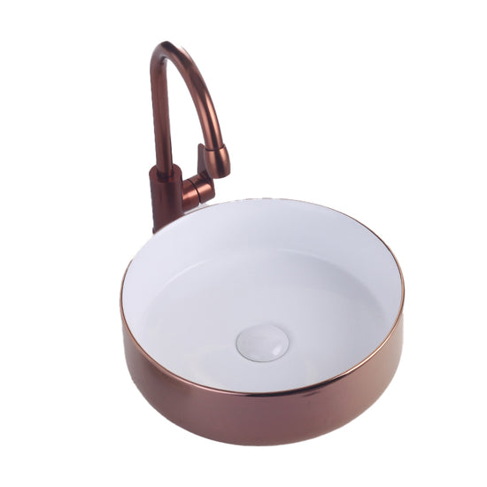 Round Bathroom Sink Contemporary Porcelain Trough Bathroom Sink - Clearhalo
