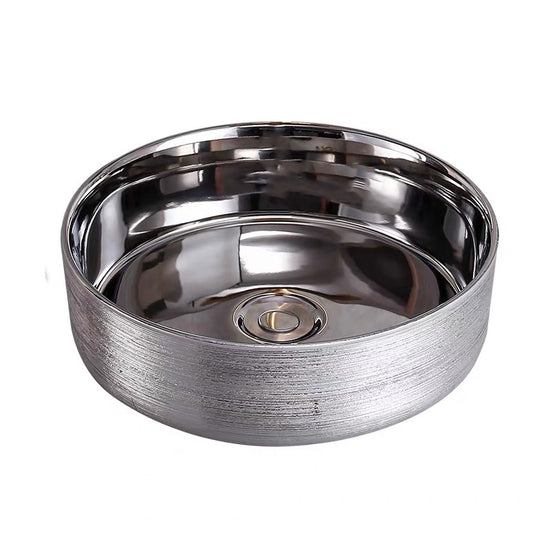 Round Bathroom Sink Contemporary Porcelain Trough Bathroom Sink - Clearhalo