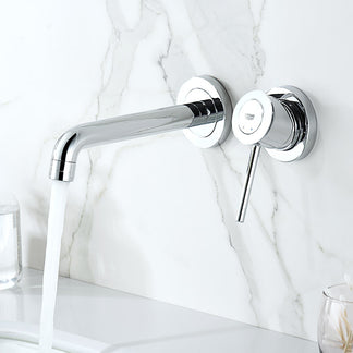 Wall Mounted Bathroom Faucet Single-handle Low Arc Chrome Faucet ...