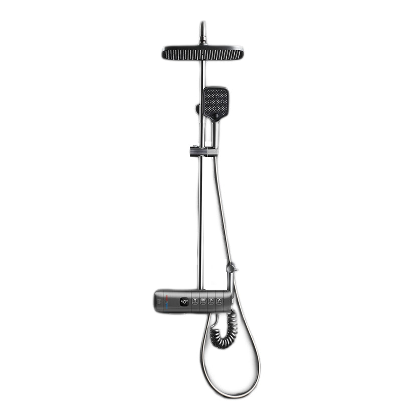 Modern Push Button Shower System Slide Bar Included Shower Head Combo ...