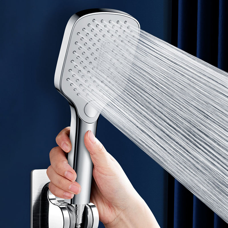 Contemporary Fixed Shower Head Square Metal Shower Head Combo - Clearhalo