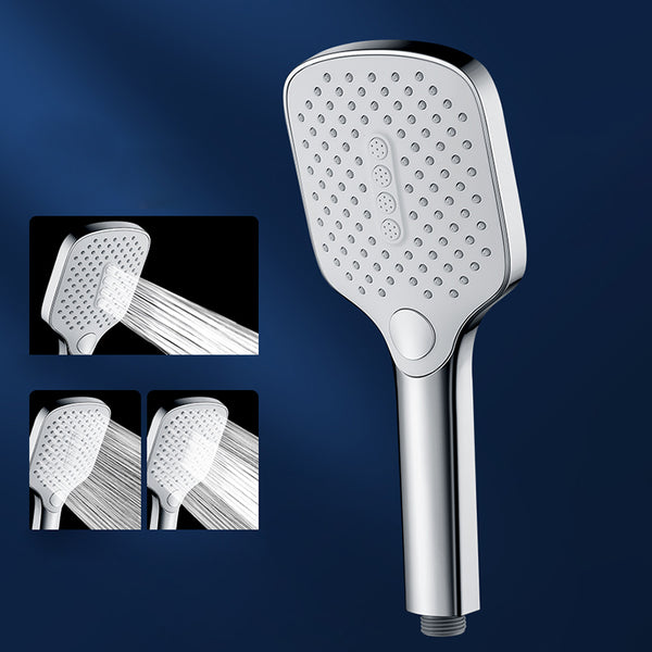Contemporary Fixed Shower Head Square Metal Shower Head Combo - Clearhalo