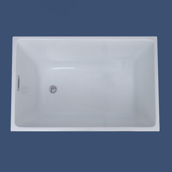 Modern Rectangular Bathtub Freestanding Acrylic Soaking White Bathtub ...