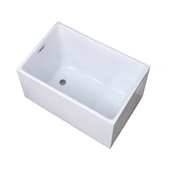 Modern Rectangular Bathtub Freestanding Acrylic Soaking White Bathtub ...