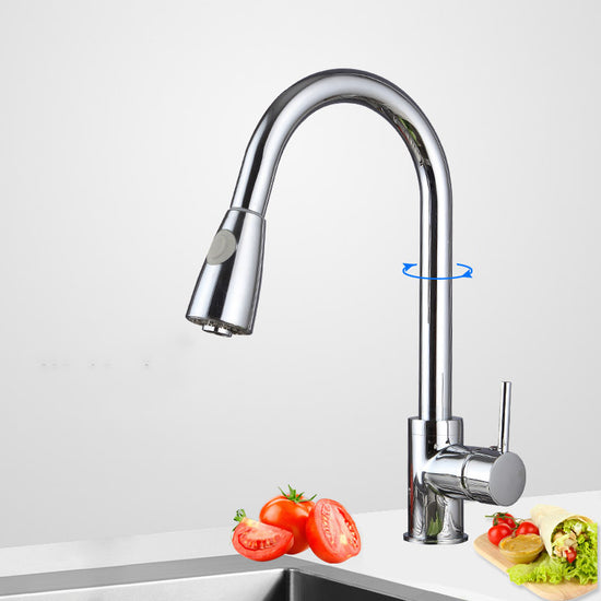Modern Spray Kitchen Faucet Brass Pulldown Sprayer Swivel Spout Bridge ...