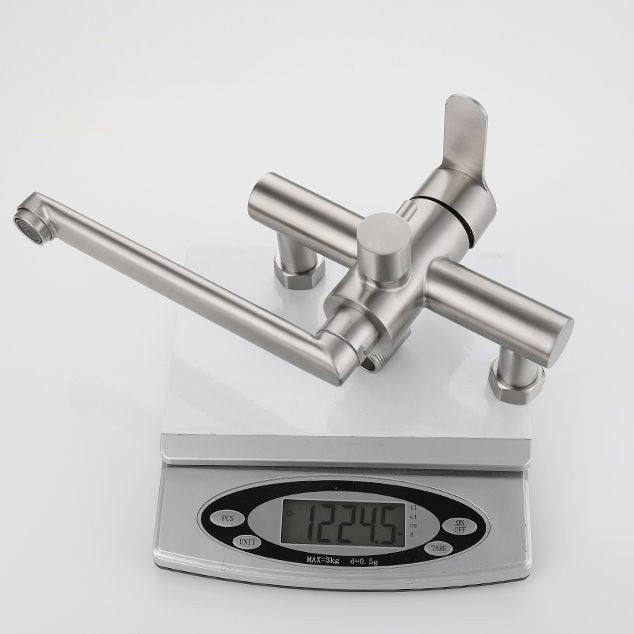 Contemporary Bridge-Style Kitchen Faucet Low Profile with Side Spray ...