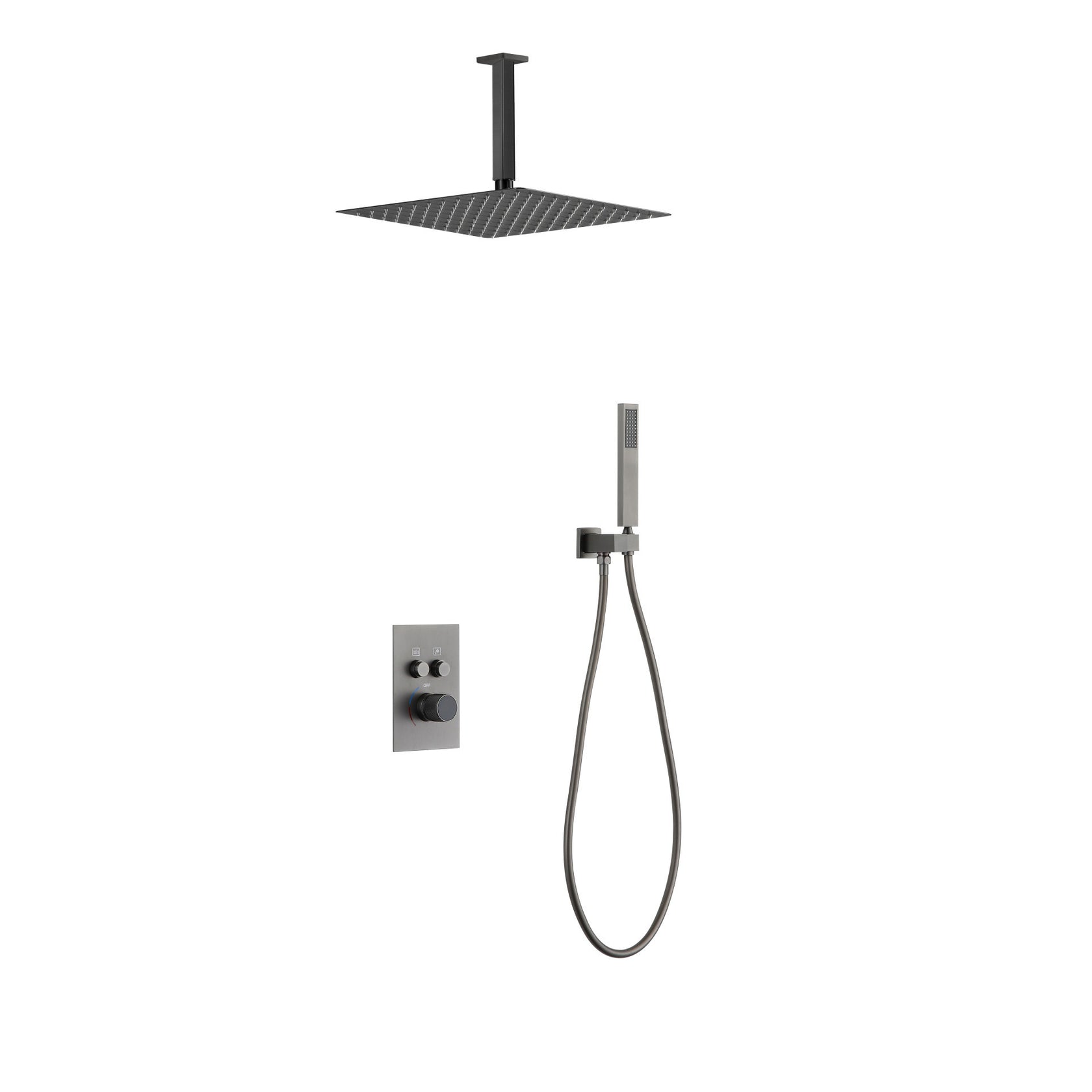 Modern Shower System Brass Temperature Control Ceiling Mounted Shower ...
