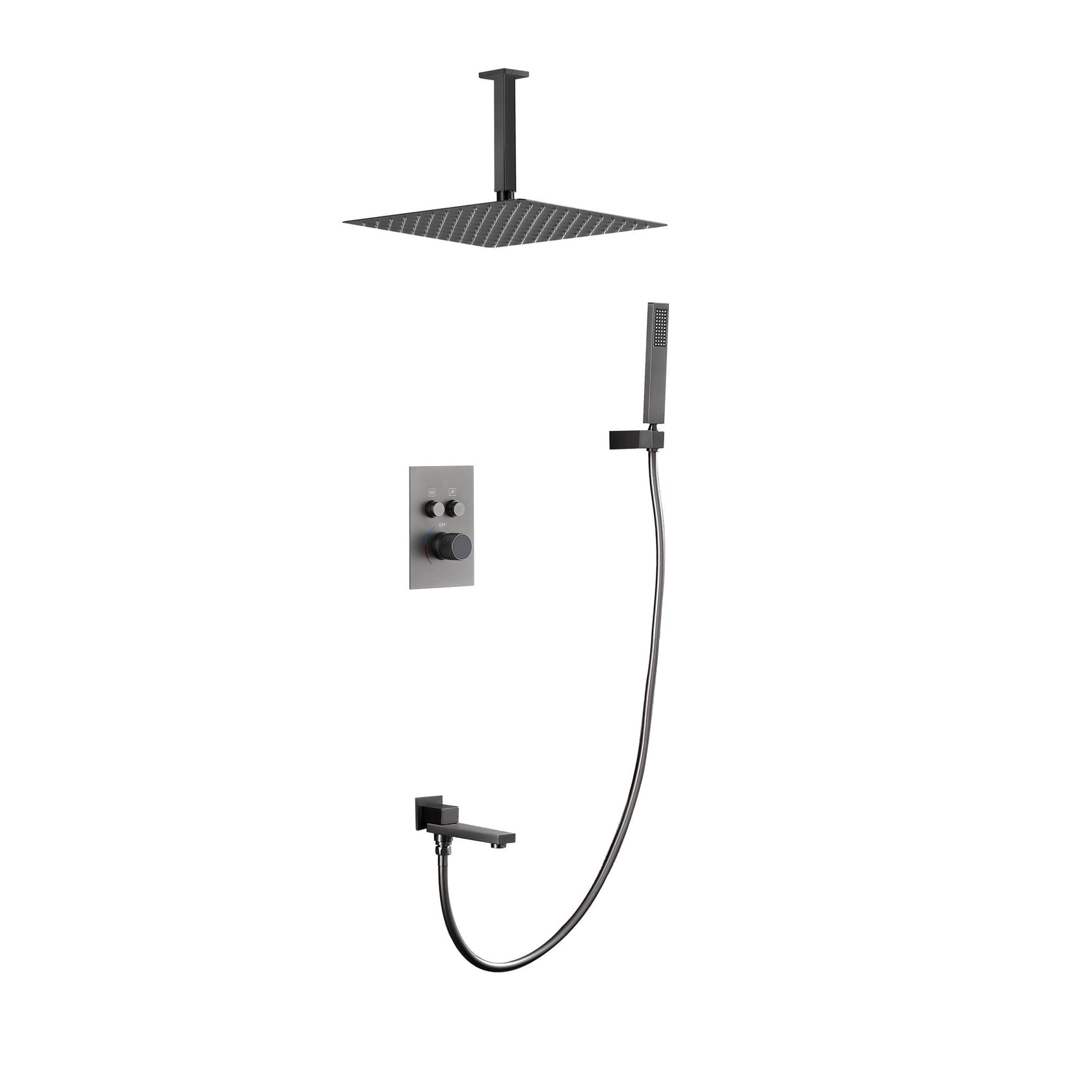 Modern Shower System Brass Temperature Control Ceiling Mounted Shower ...
