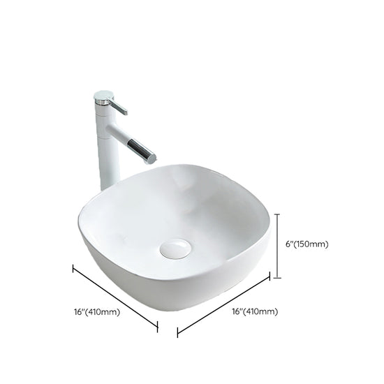 Contemporary Trough Sink Porcelain Trough Bathroom Sink with Faucet ...