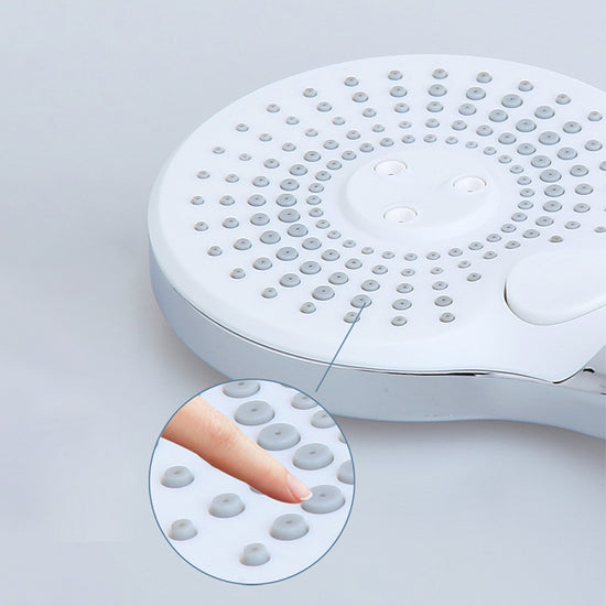 Basic Shower Head Round Plastic Handheld Shower Head in Silver - Clearhalo