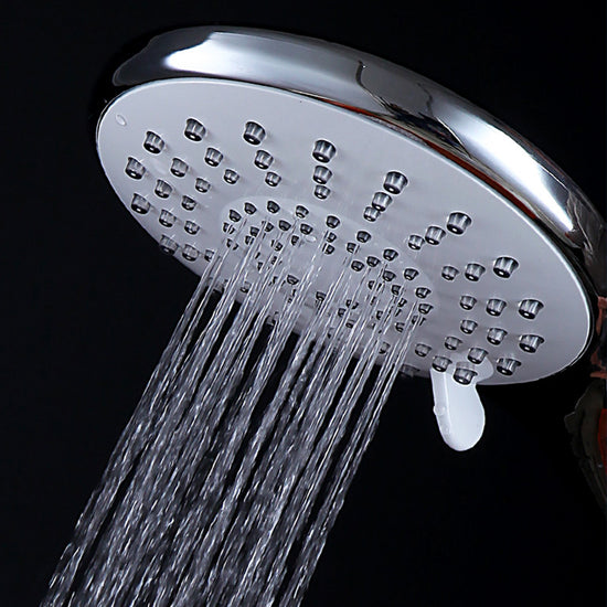 Basic Shower Head Round Plastic Handheld Shower Head in Silver - Clearhalo