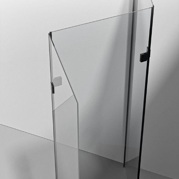 Semi Frameless Folding Shower Screen Clear Glass Shower Screen - Clearhalo