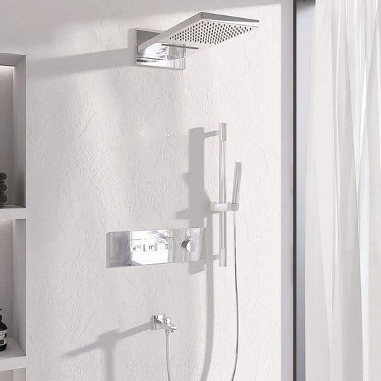 Modern Shower System Brass Slide Bar Included Adjustable Shower Head ...