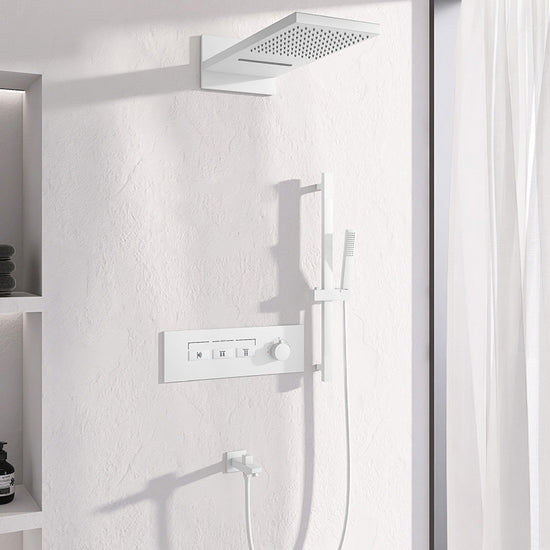 Modern Shower System Brass Slide Bar Included Adjustable Shower Head ...