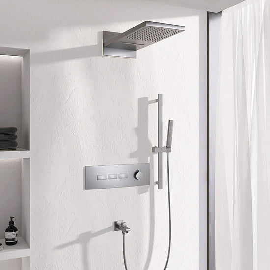 Modern Shower System Brass Slide Bar Included Adjustable Shower Head ...
