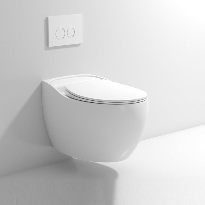 Modern Ceramic Flush Toilet Wall Hung Toilet Bowl for Washroom - Clearhalo