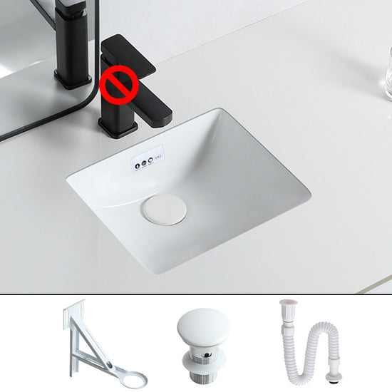 Traditional Undermount Bathroom Sink Porcelain with Overflow and Drain ...