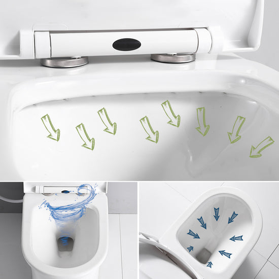 Contemporary Siphon Jet Flush Toilet Floor Mount One-Piece Toilet Urine ...