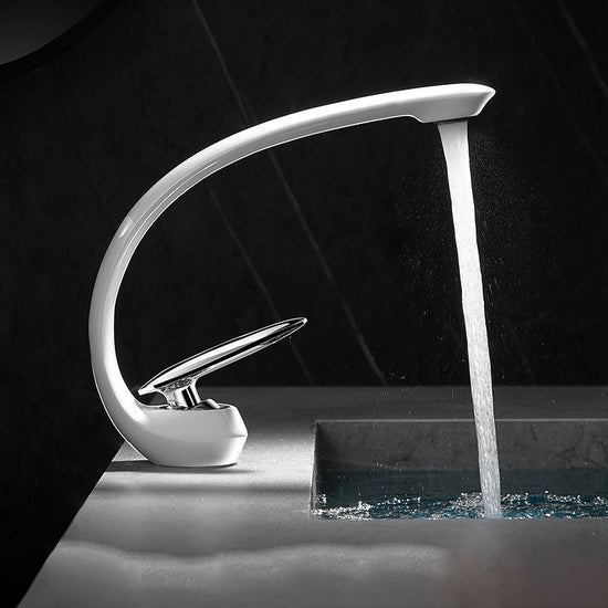 Unique Bathroom Faucet Waterfall Spout Brass Washroom Faucet - Clearhalo