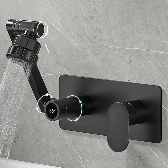Bathroom Faucet Wall-mounted Lever Handle Multi-function Faucet - Clearhalo