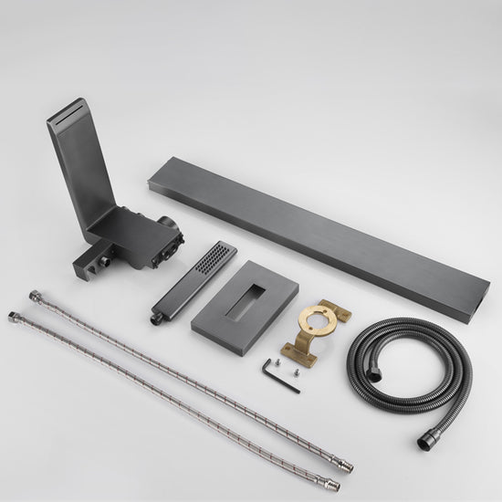 Modern Freestanding Faucet Copper with Risers and Handheld Shower Tub ...