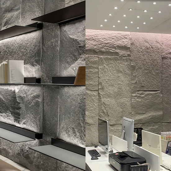Engineered Stone Tile Fire Resistant Rectangle Stacked Stone Wall Tile ...