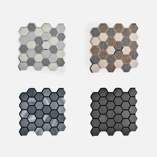 Mosaico de mosaico de mosaico Hexagonal de forma de cáscara y chapoteo ...