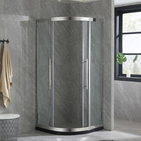 Stainless Steel Shower Enclosure Neo-Round Shower Enclosure on Corner ...