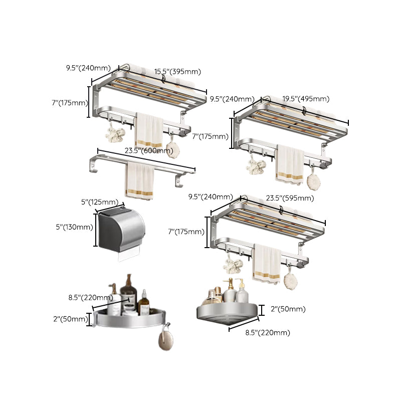 Modern Bathroom Accessories Hardware Set Silver Bathroom Accessories ...
