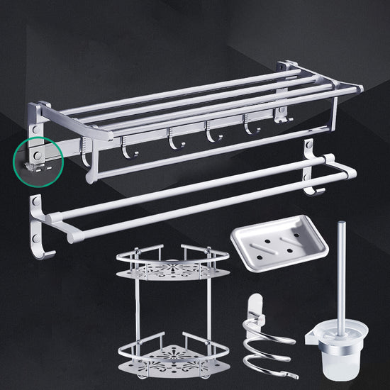 Contemporary Metal Bathroom Accessories Hardware Set with Bath Shelf ...