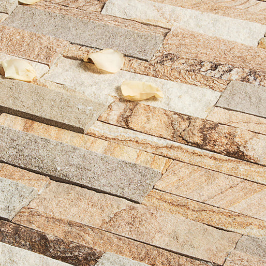 Rectangle Engineered Stone Tile Fire Resistant Stacked Stone Wall Tile ...